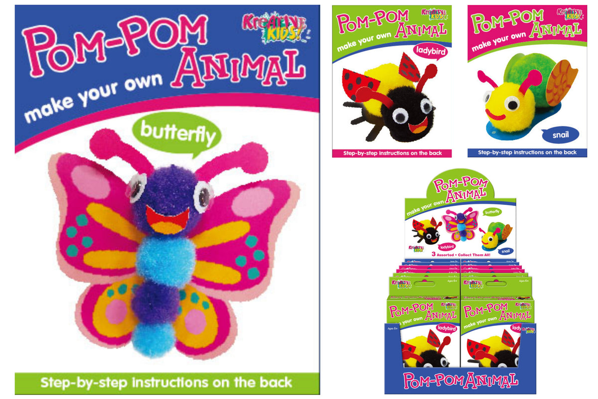 Kreative Kids Make your own Pom Pom Animal Craft Kit | 4 to Collect - – M.Y Official