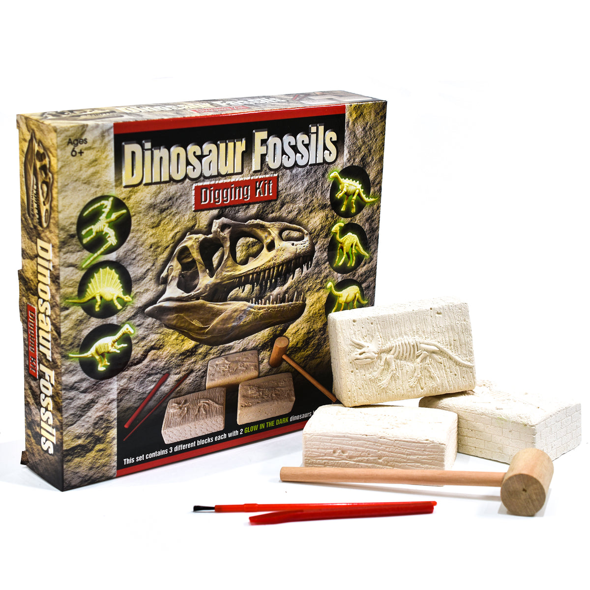 Dinosaur Fossils Digging and Excavation Kit | Dig Out Your Own Glow in ...